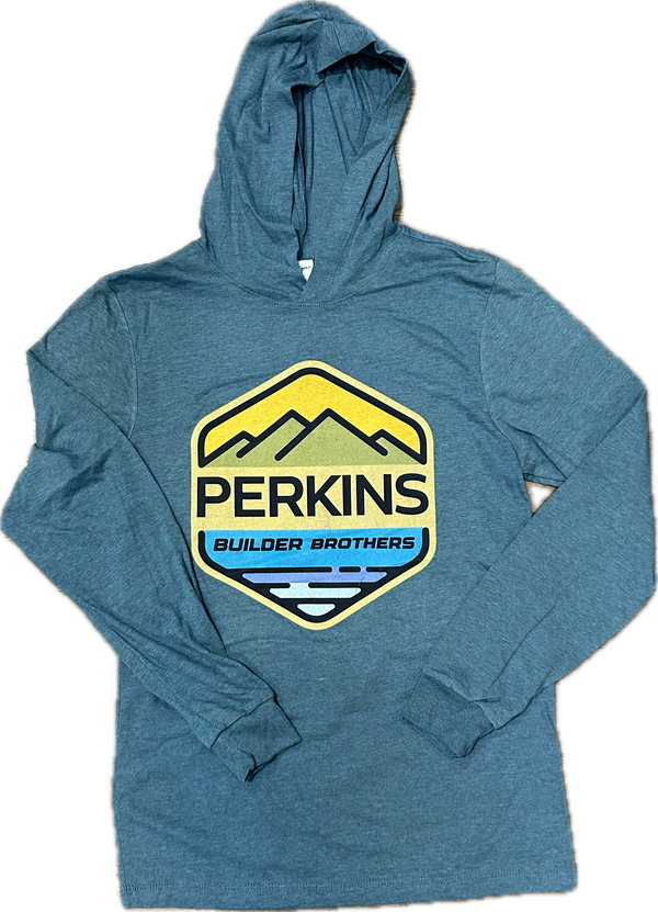 Lightweight T-Shirt Hoodie - Mako Blue - Perkins Builder Brothers Full