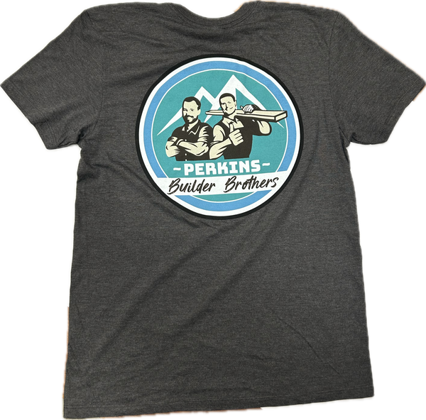 Mens T-Shirt - Jaime & Erik Perkins Circle Logo - Perkins Builder Brot ...