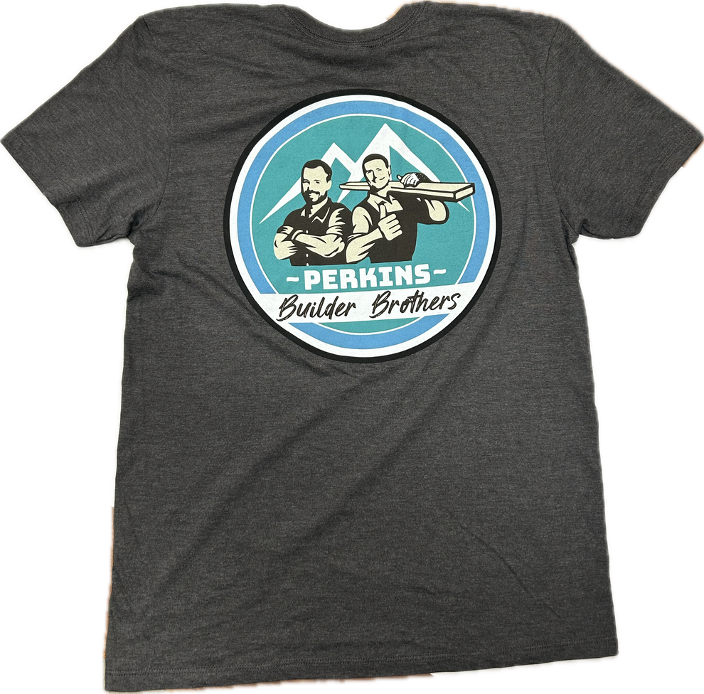 Mens T-Shirt - Jaime & Erik Perkins Circle Logo - Perkins Builder Brot ...