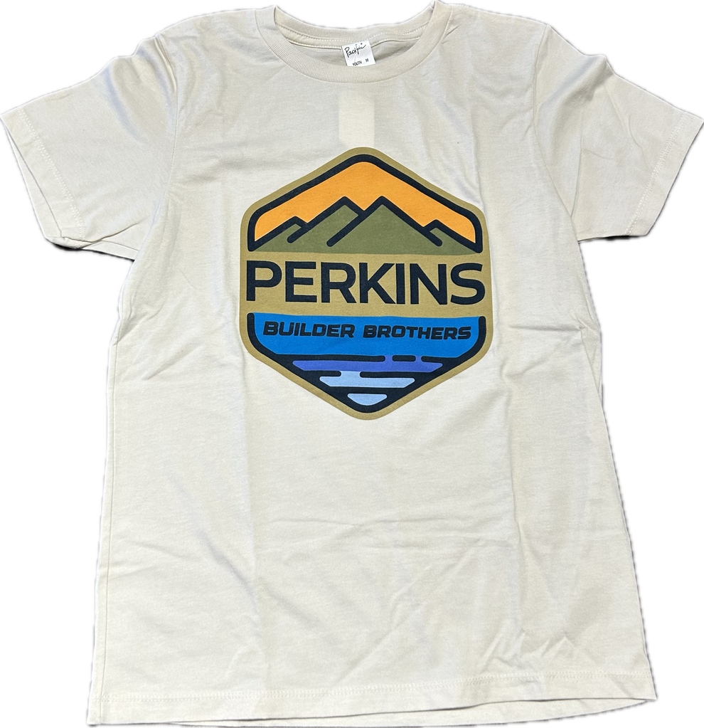 Youth T-Shirt - Natural - Perkins Builder Brothers Full Color Logo