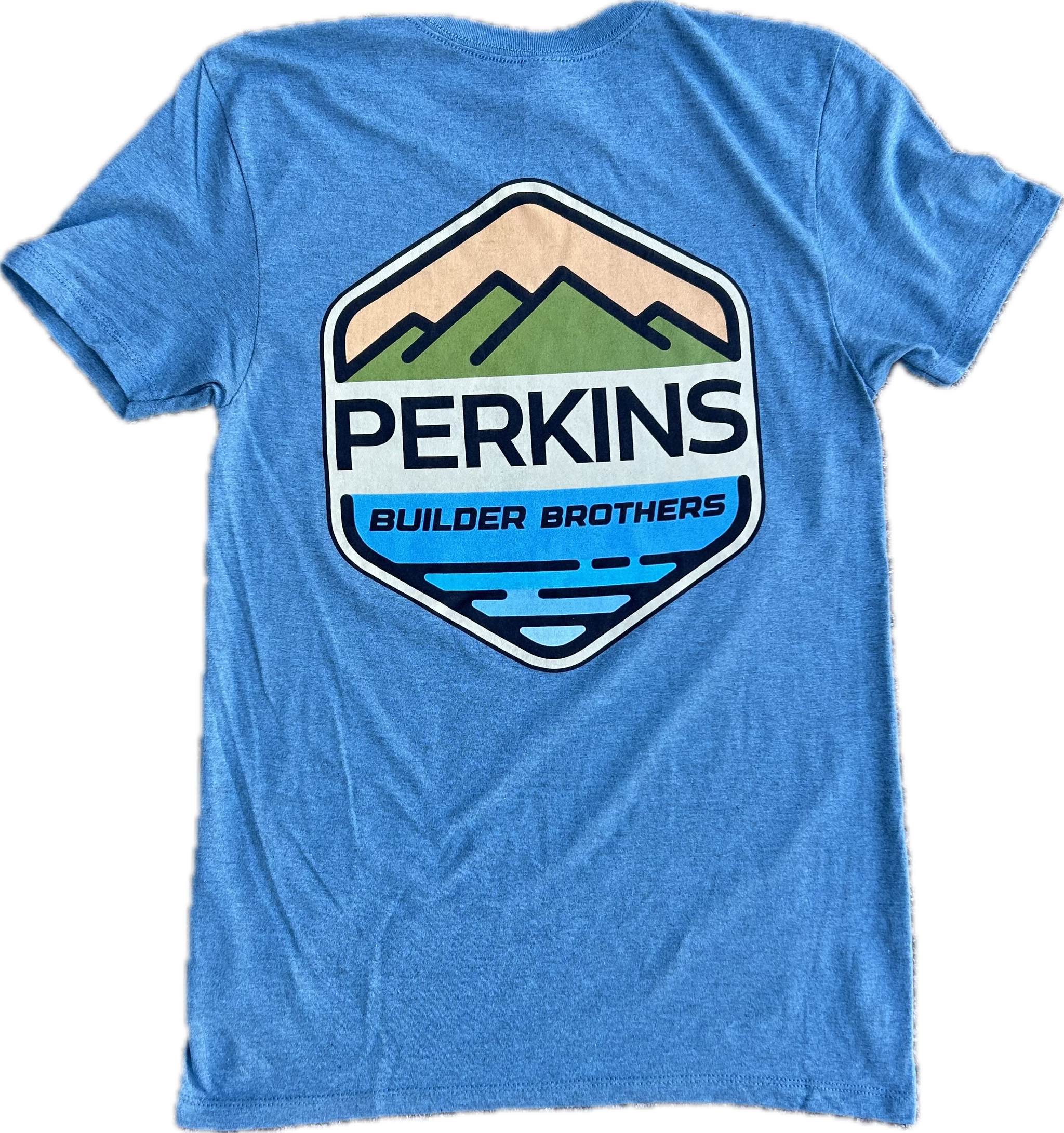 Mens T-Shirt - Front & Back Full Color Logo - Perkins Builder Brothers