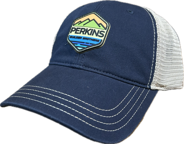 Full Color Rubber Patch - Richardson 111 Relaxed Trucker Hat - Navy/Kh ...